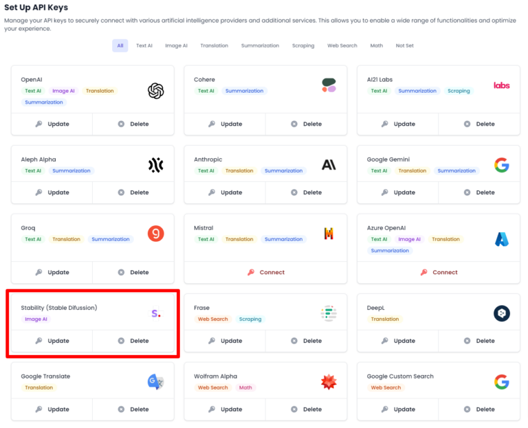 How to Set Up the Stability API Key in AI Content Labs